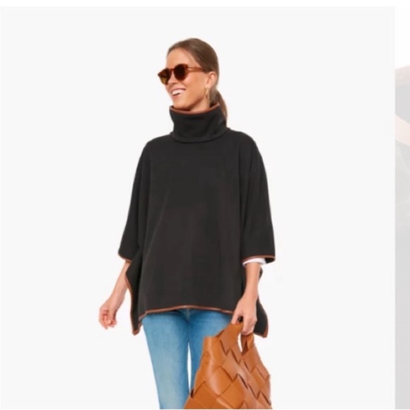 Tuckernuck | Sweaters | Tuckernuck Leathertrimmed High Neck Poncho ...